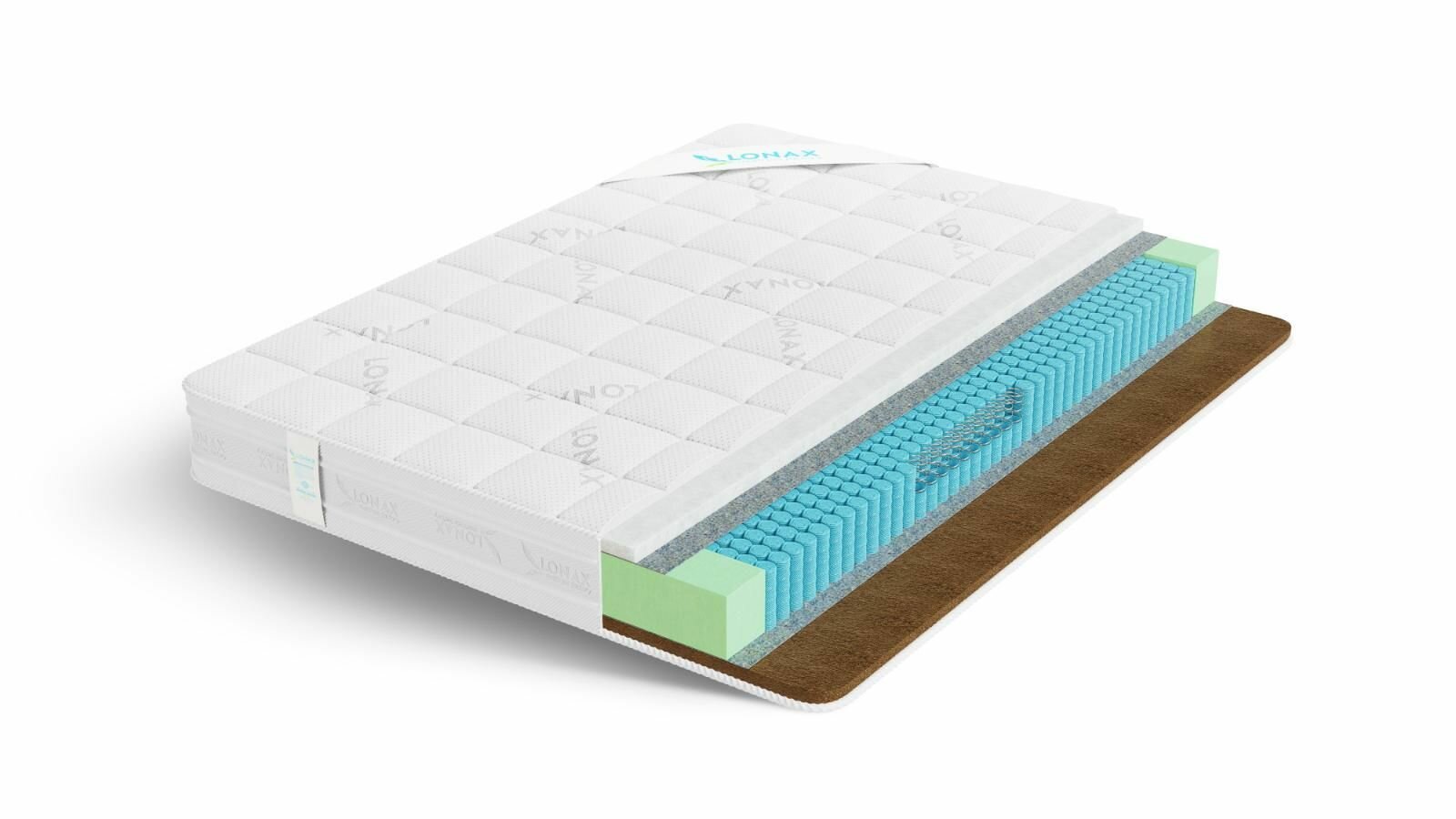 Матрас LONAX HOLLO COCOS S1000 (512 П/М2) 160 см 160/200 см Размеры: Высота 220мм Глубина 2000мм Ширина 1600мм