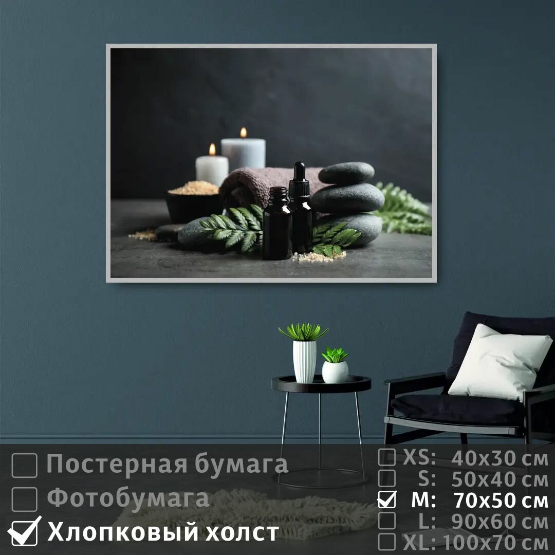 Постер на холсте Набор Со Свечами Для Массажа В Спа Салон 70х50 см ПолиЦентр