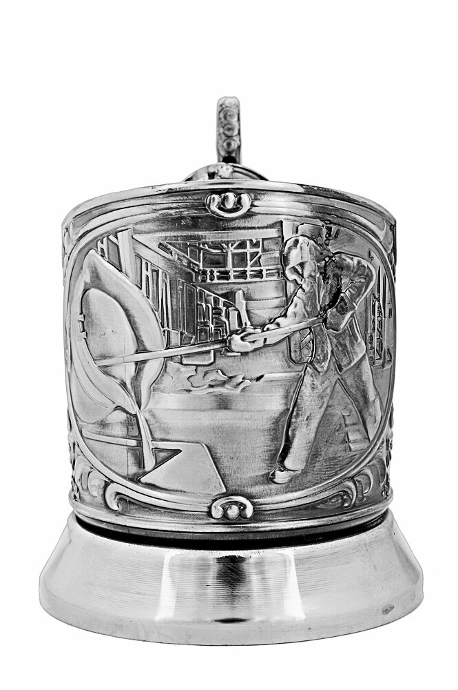 Подстаканник подарочный никелированный Металлургу