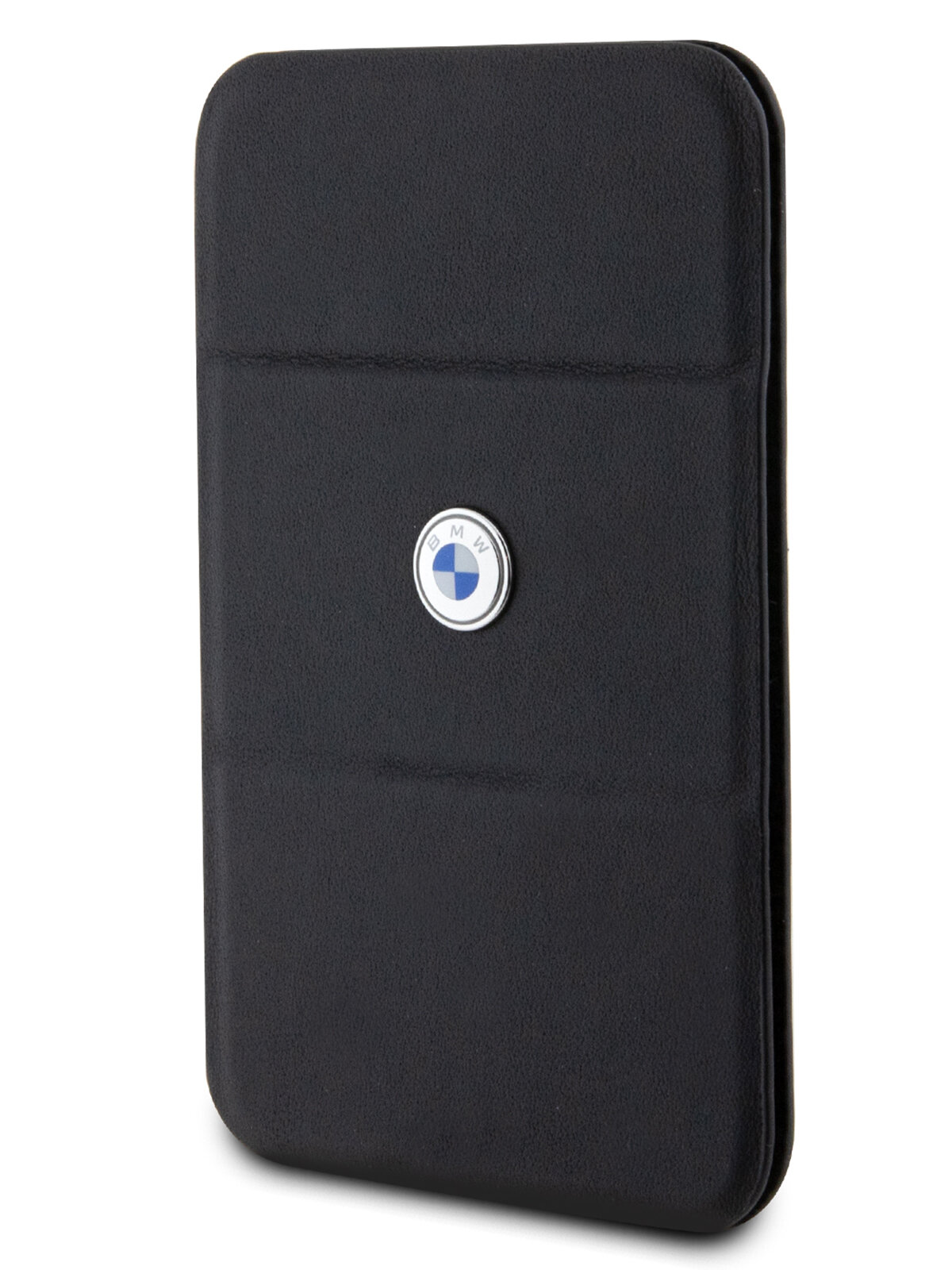 BMW магн. бумажник-стенд Wallet MagSafe Cardslot Stand Signature Leather with metal logo Black