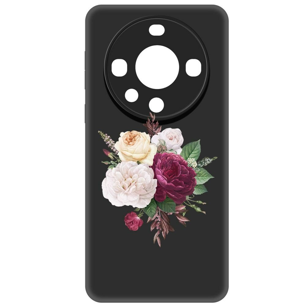 Чехол-накладка Krutoff Soft Case Цветочная композиция для Huawei Mate 60 Pro черный