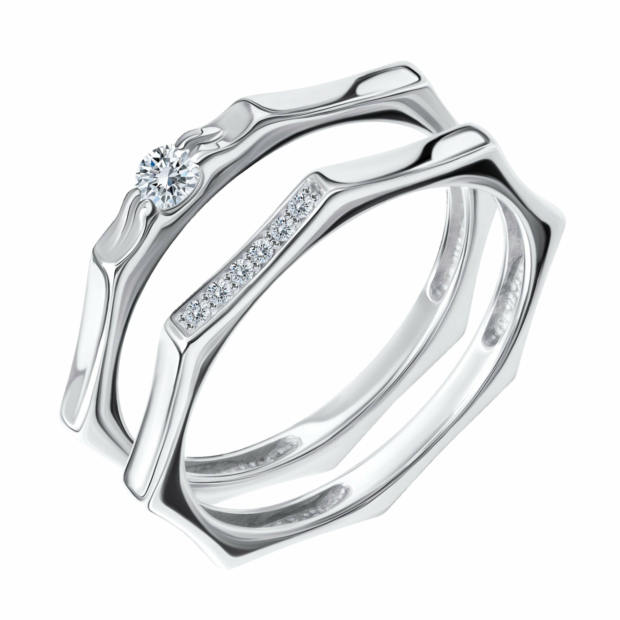 Кольцо, серебро, 925 проба, фианит