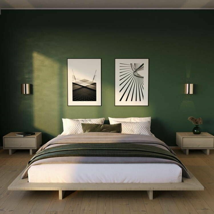 Кровать татами низкая 140x200 япония Нихон цвет Беленый дуб