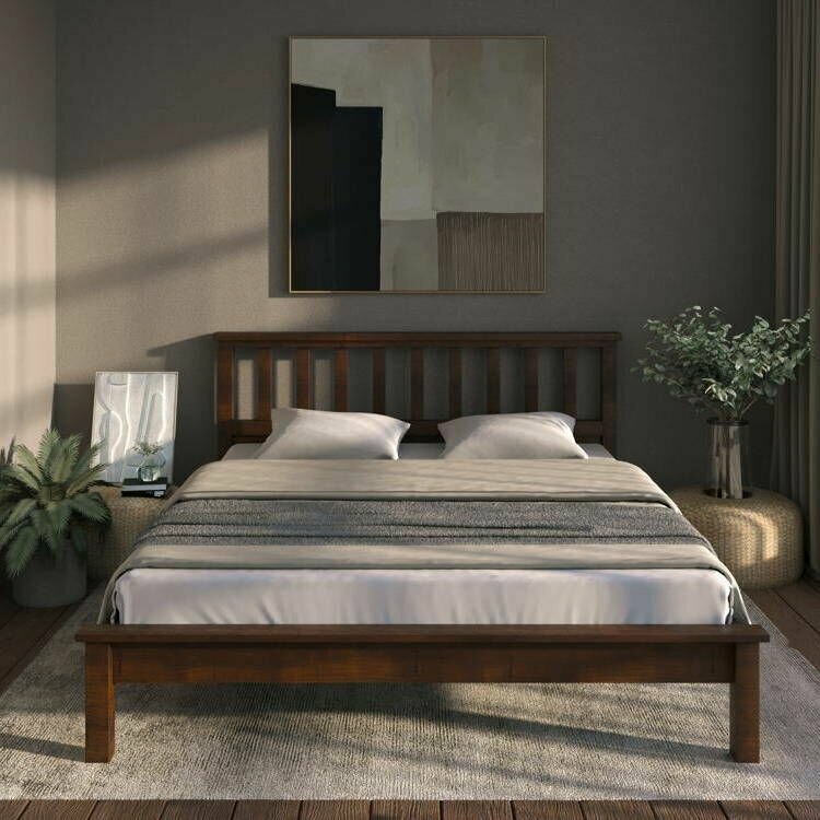 Кровать односпальная массив сосны 120x190 Агния цвет Венге