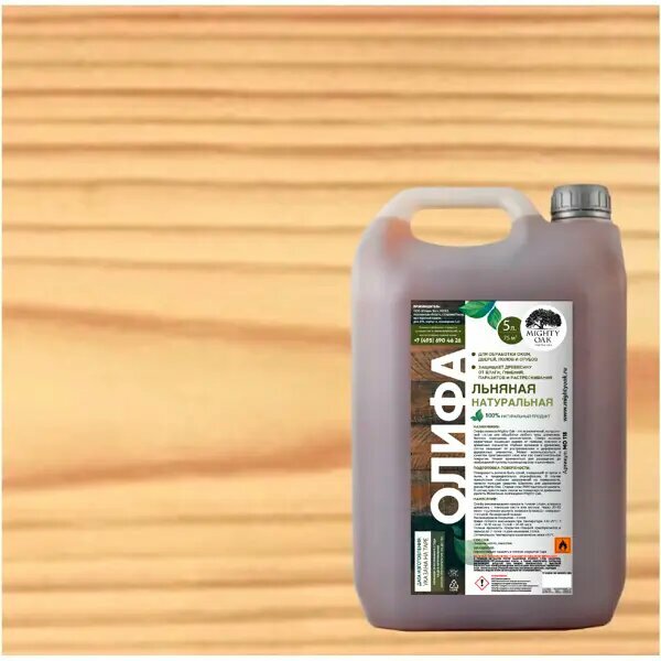 Олифа льняная Mighty Oak натуральная 5 л