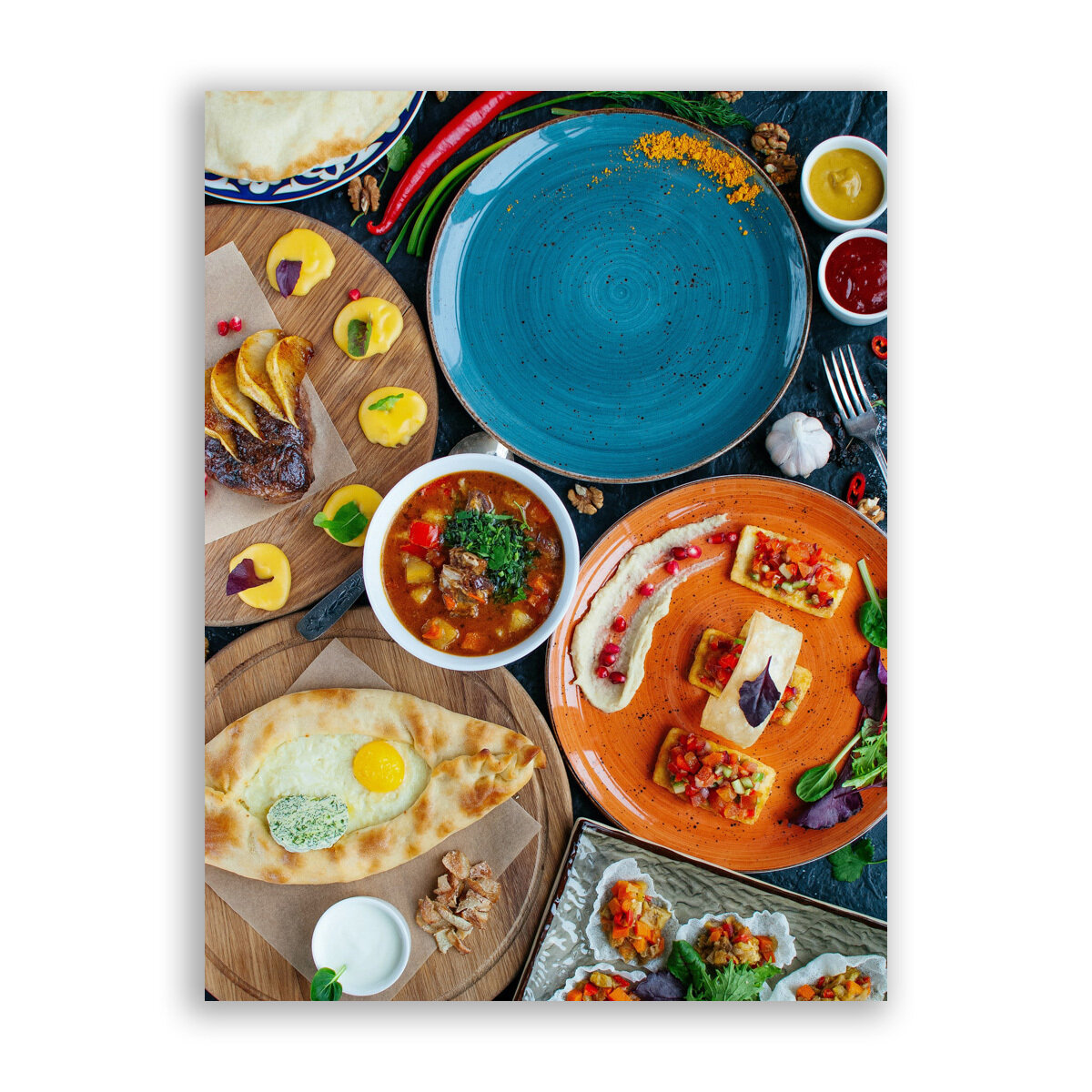 Постер, плакат на бумаге / Индийская кухня / Размер 60 x 80 см