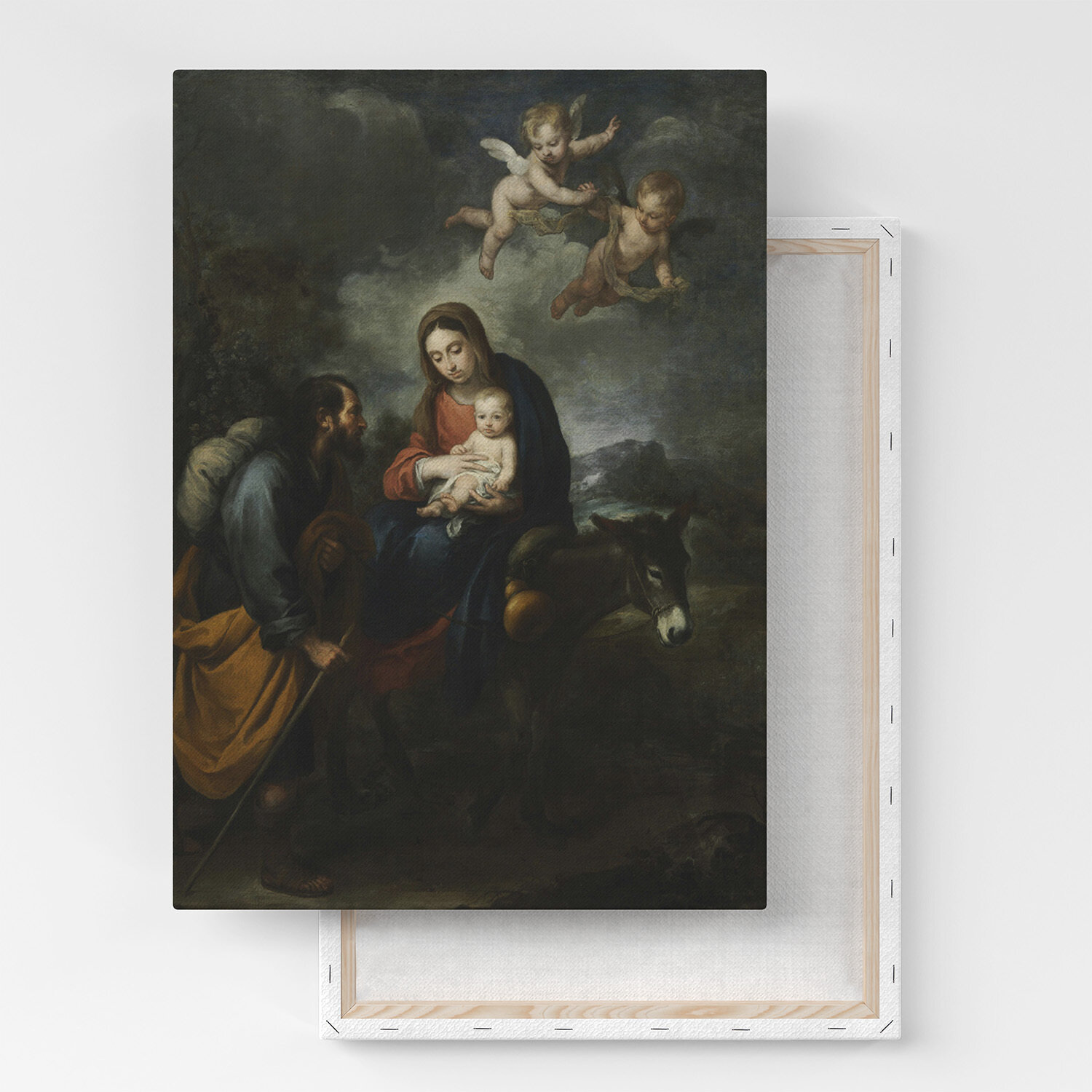 Картина на холсте, репродукция / Эстебан Мурильо - The Flight into Egypt / Размер 80 x 106 см