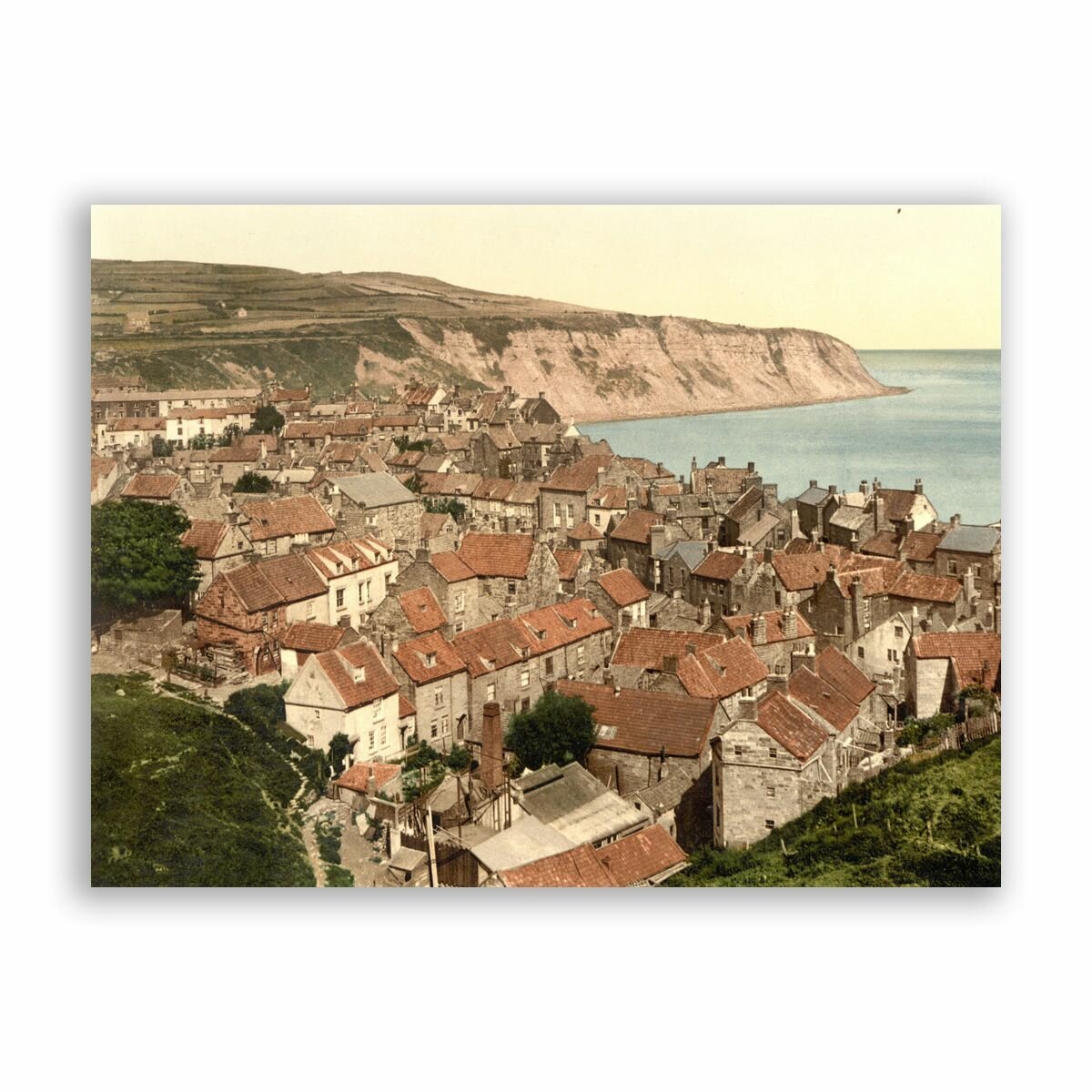 Постер, плакат на бумаге / Whitby, Robin Hoods Bay, Yorkshire, England / Размер 30 x 40 см