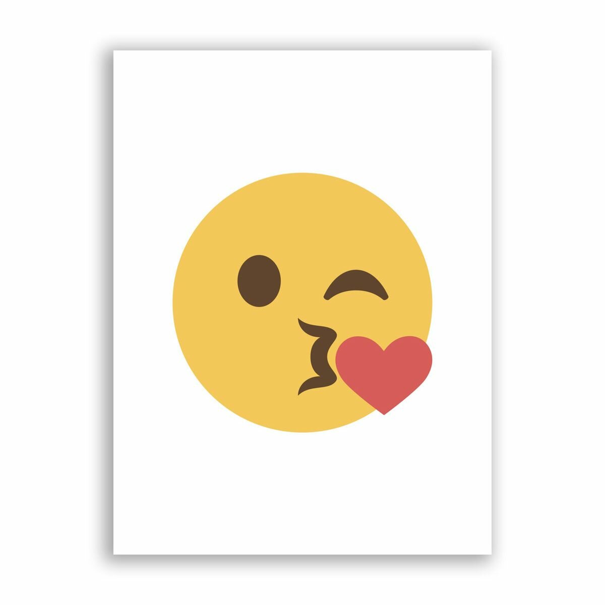 Постер, плакат на бумаге / Emoji / Эмодзи - Воздушный поцелуй / Размер 40 x 53 см