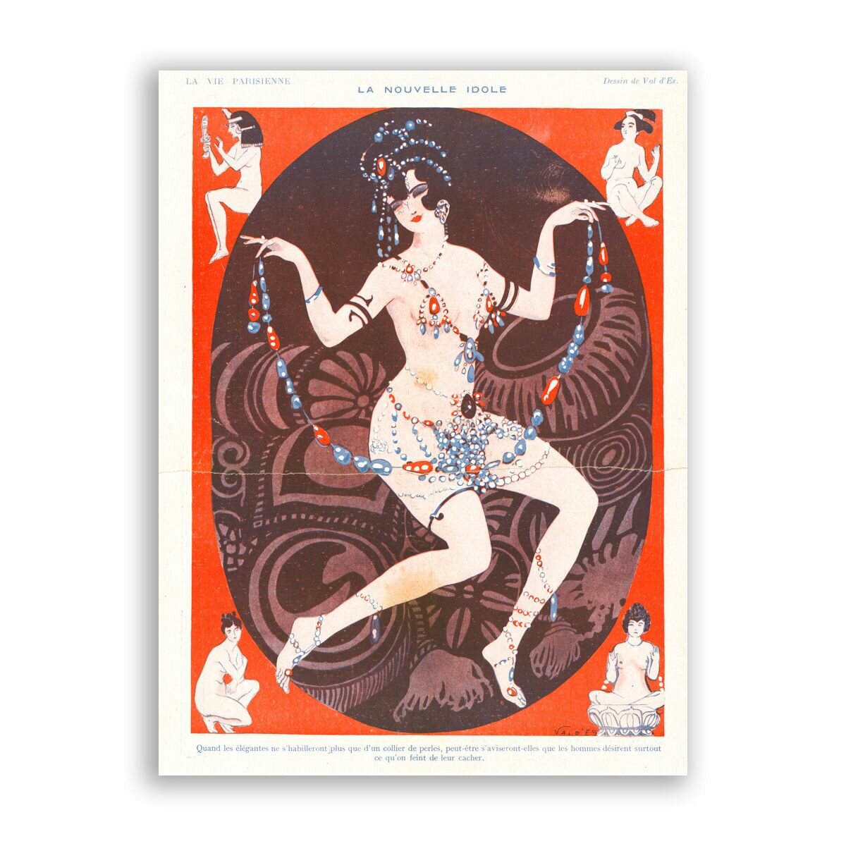 Постер на бумаге в стиле Пин-ап / La Vie Parisienne - La Nouvelle Idole / Размер 40 x 53 см