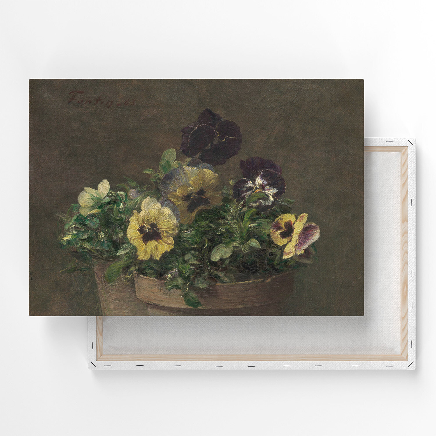 Картина на холсте, репродукция / Анри Фантен-Латур - Potted Pansies / Размер 40 x 53 см