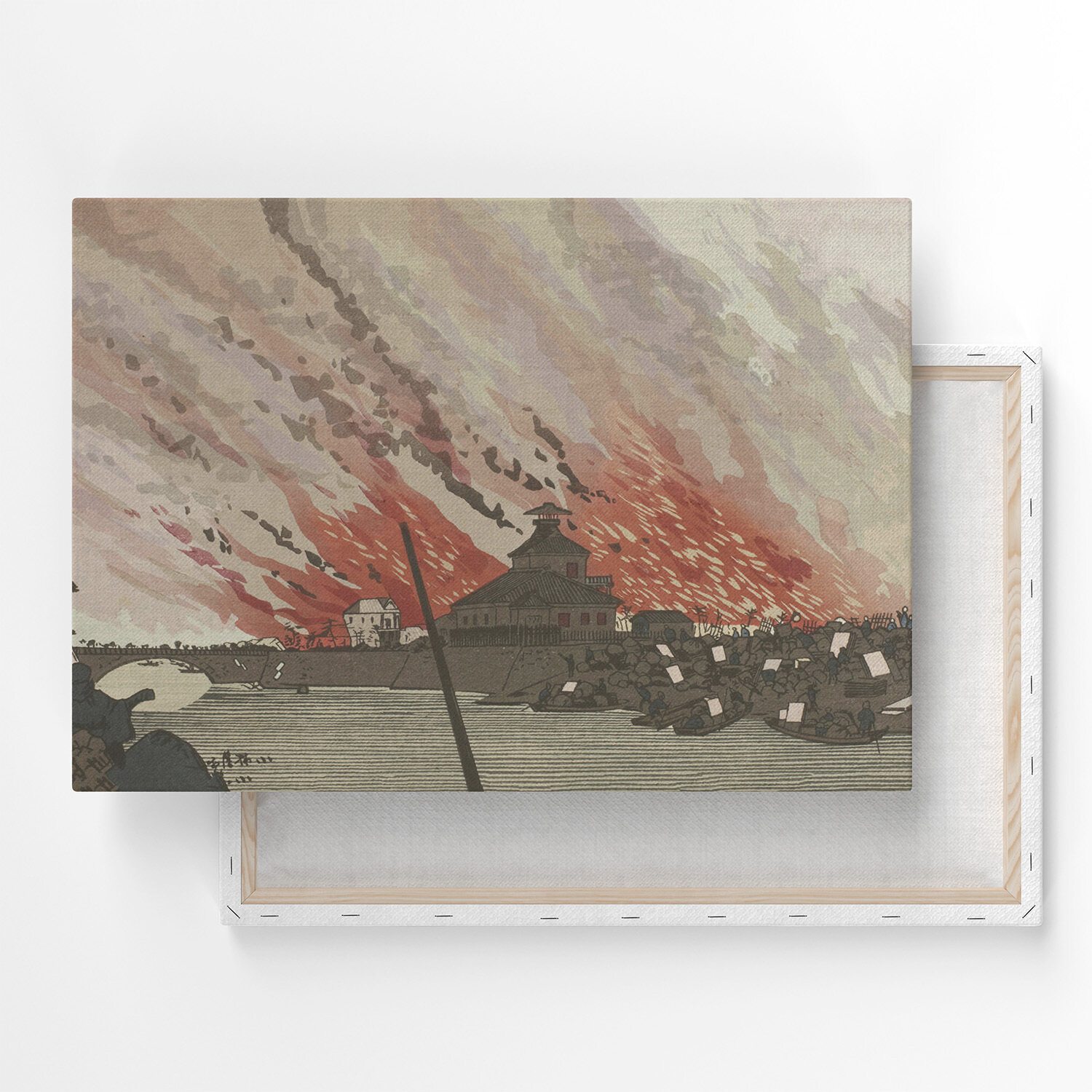 Картина на холсте, репродукция / Кобаяси Киётика - Ryogoku Great Fire, Asakusabashi / Размер 30 x 40 см