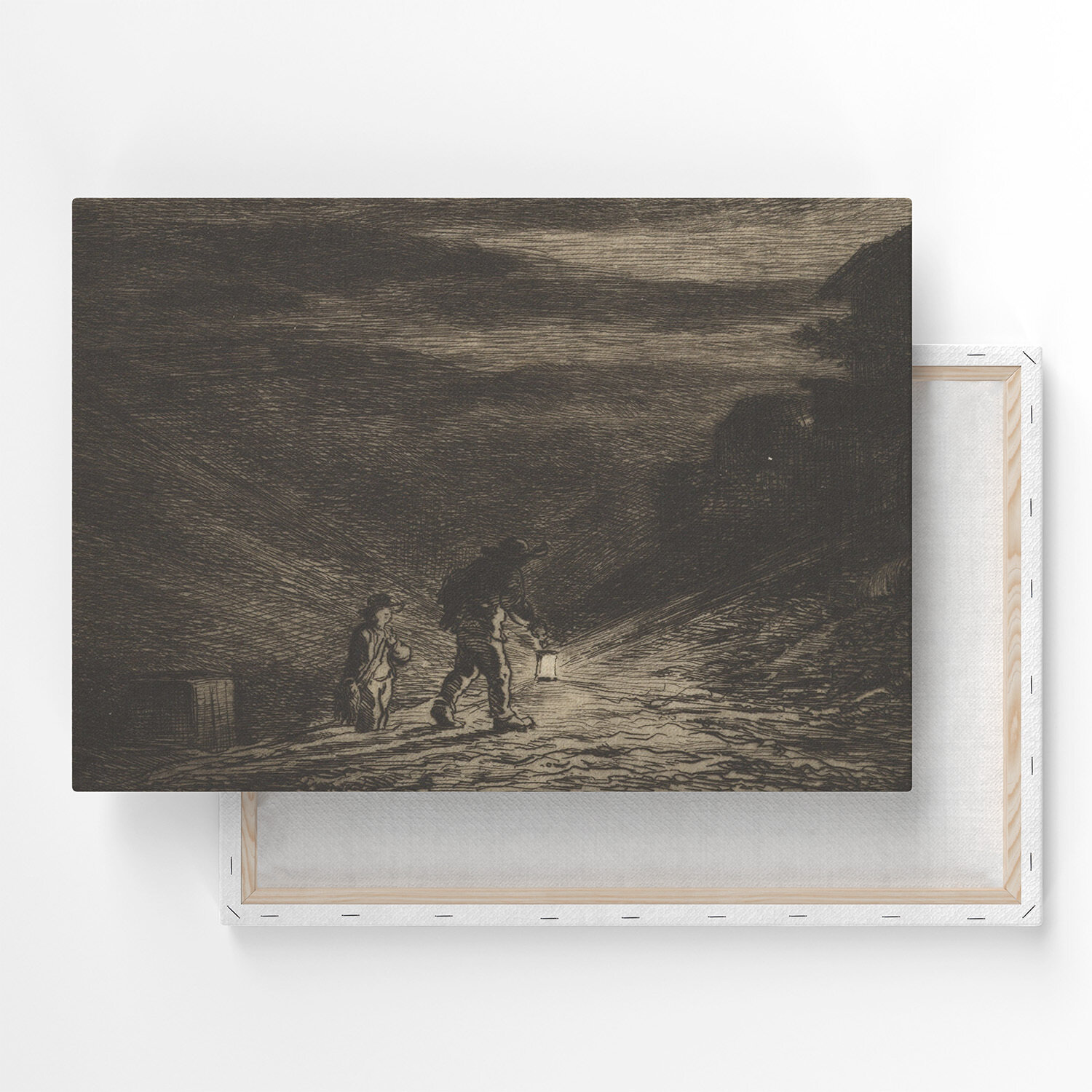 Картина на холсте, репродукция / The Search for an Inn / Шарль-Франсуа Добиньи / Размер 30 x 40 см