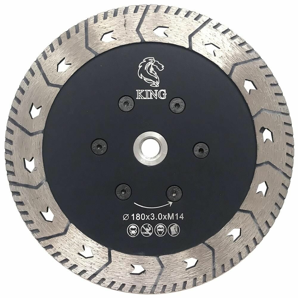 Диск алмазный для резки и шлифовки гранита KING Multi WG 180 мм, фланец M14