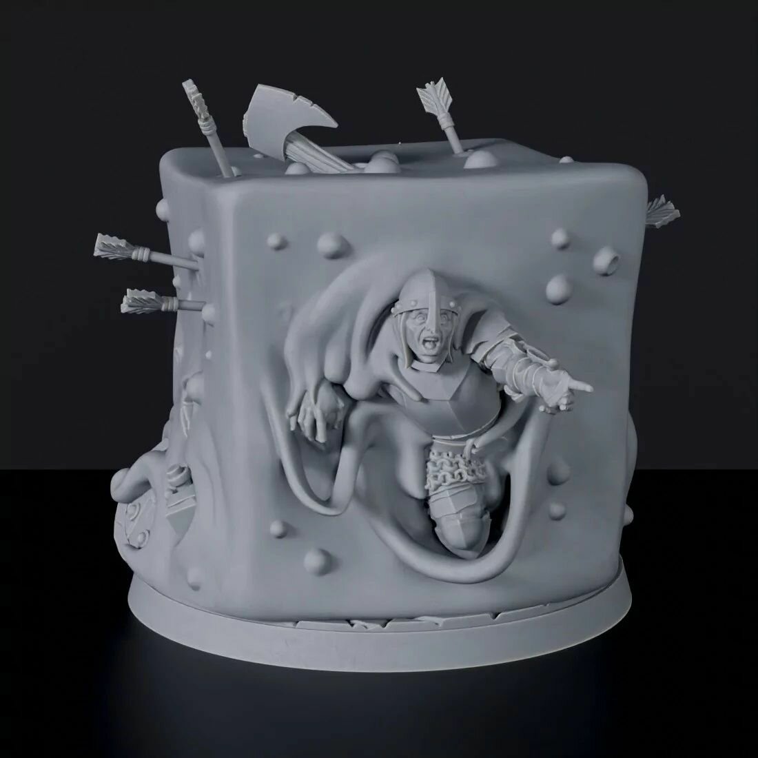 Миниатюра D&D "Желатиновый куб" 32 мм (DnD, Dungeons & Dragons, ДнД, Подземелья и Драконы, Pathfinder)