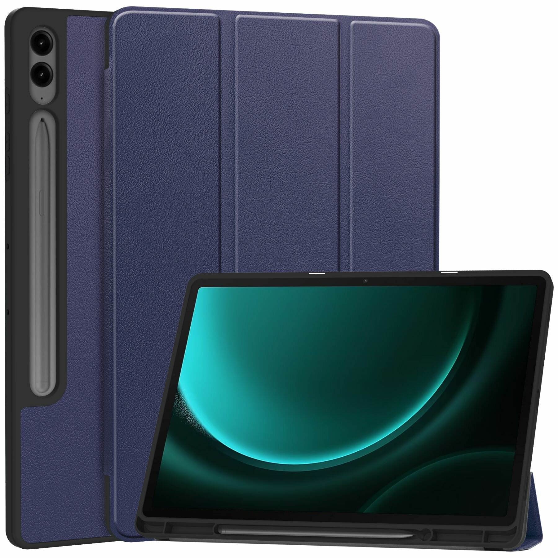 Чехол для Samsung Galaxy Tab S9+ 12.4" / S9 FE+ 12.4" (2023) темно-синий текстурированный TPU