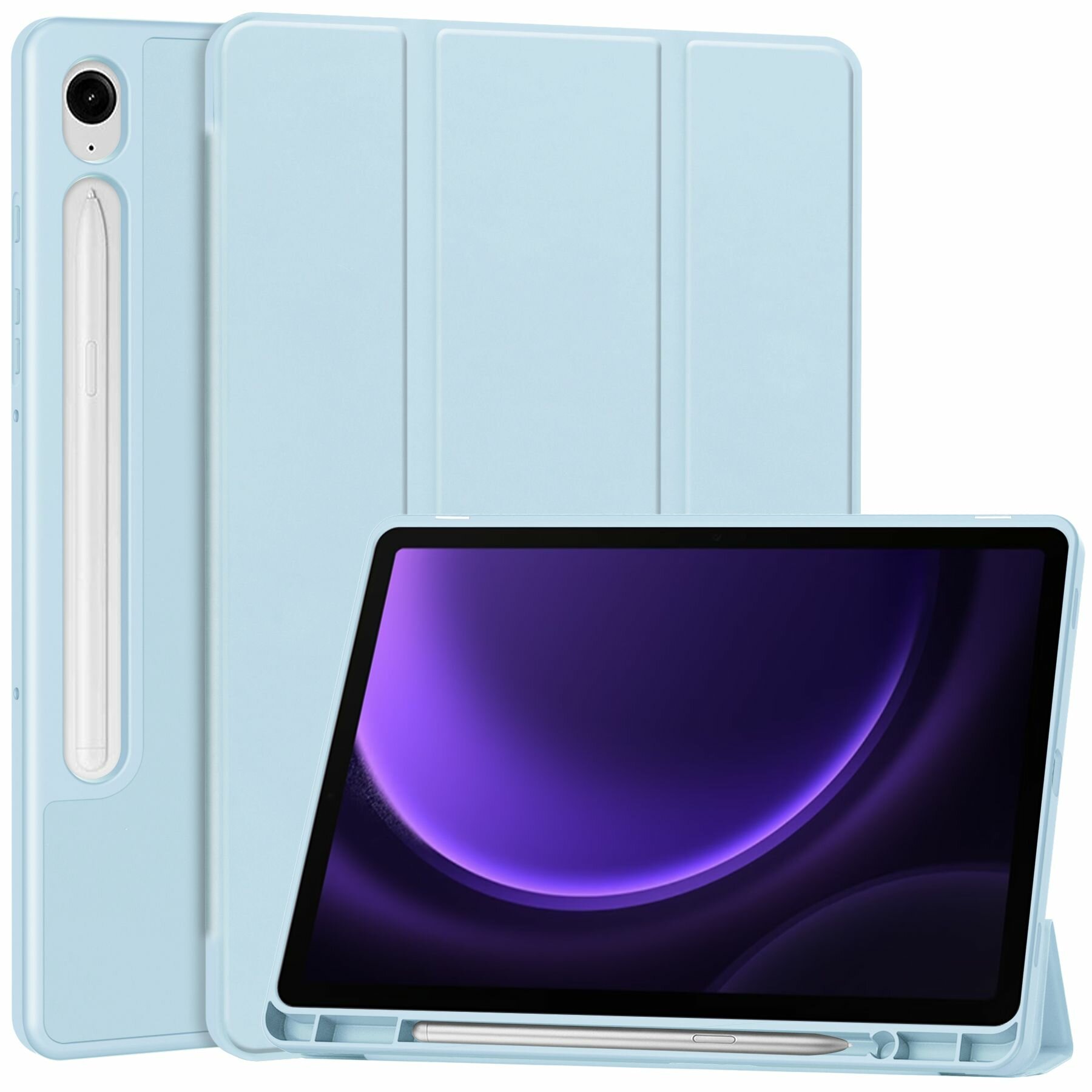 Чехол для Samsung Galaxy Tab S9 / S9 FE 11" (2023) голубой гладкий TPU