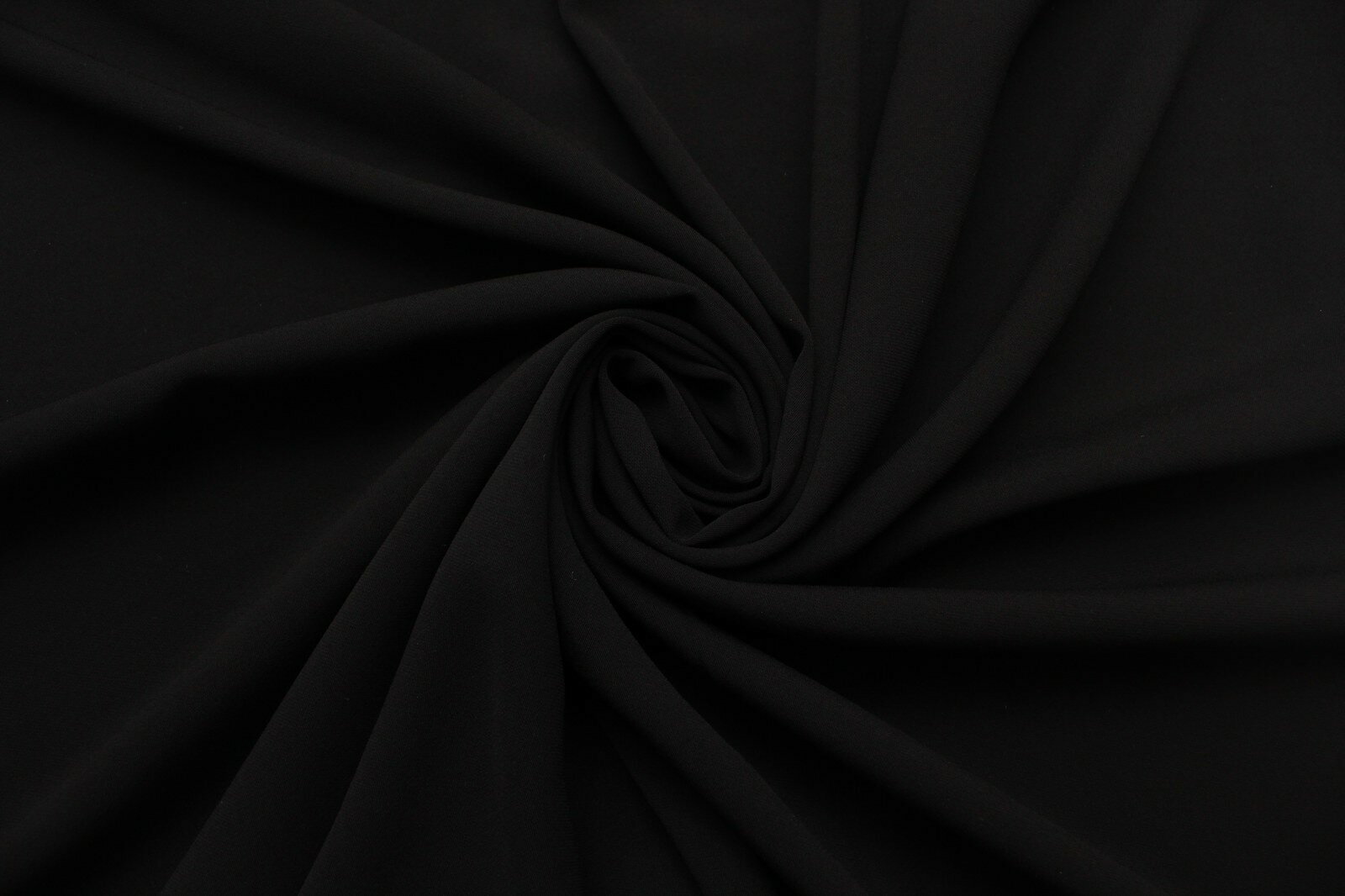 Ткань Креп стрейч Agnona чёрный, ш130см, 0,5 м