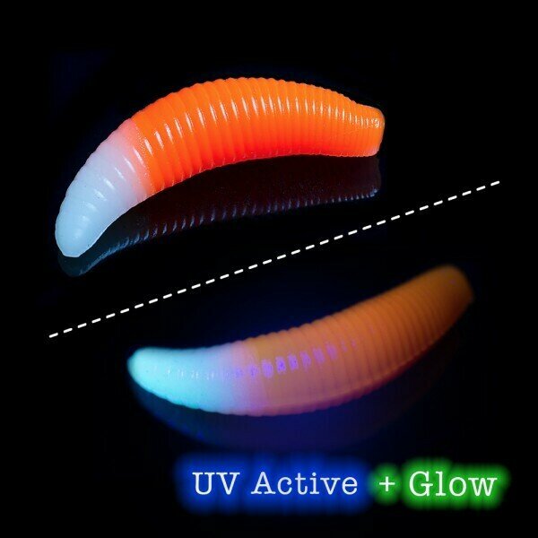 Мягкие приманки Jara Baits Trout Series BRUCHI-40 Сыр # 527 UV + Glow (12шт), в банке