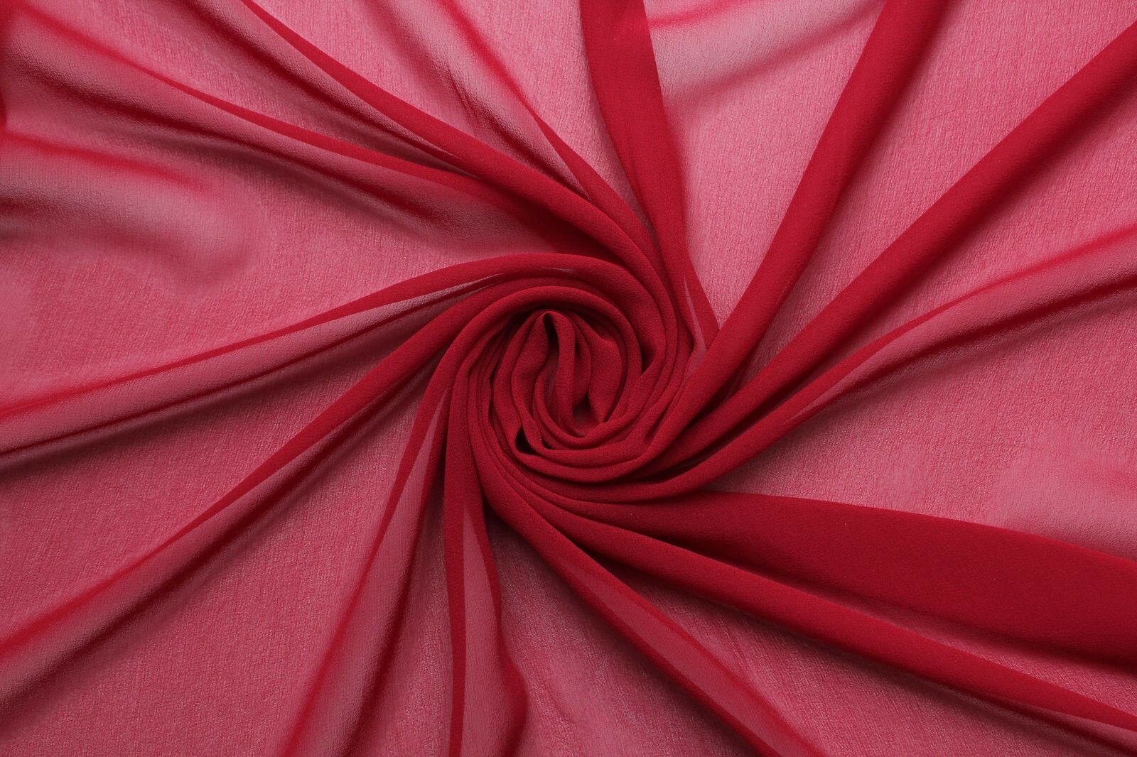 Ткань Шёлковый креп-шифон винного цвета, ш122см, 0,5 м