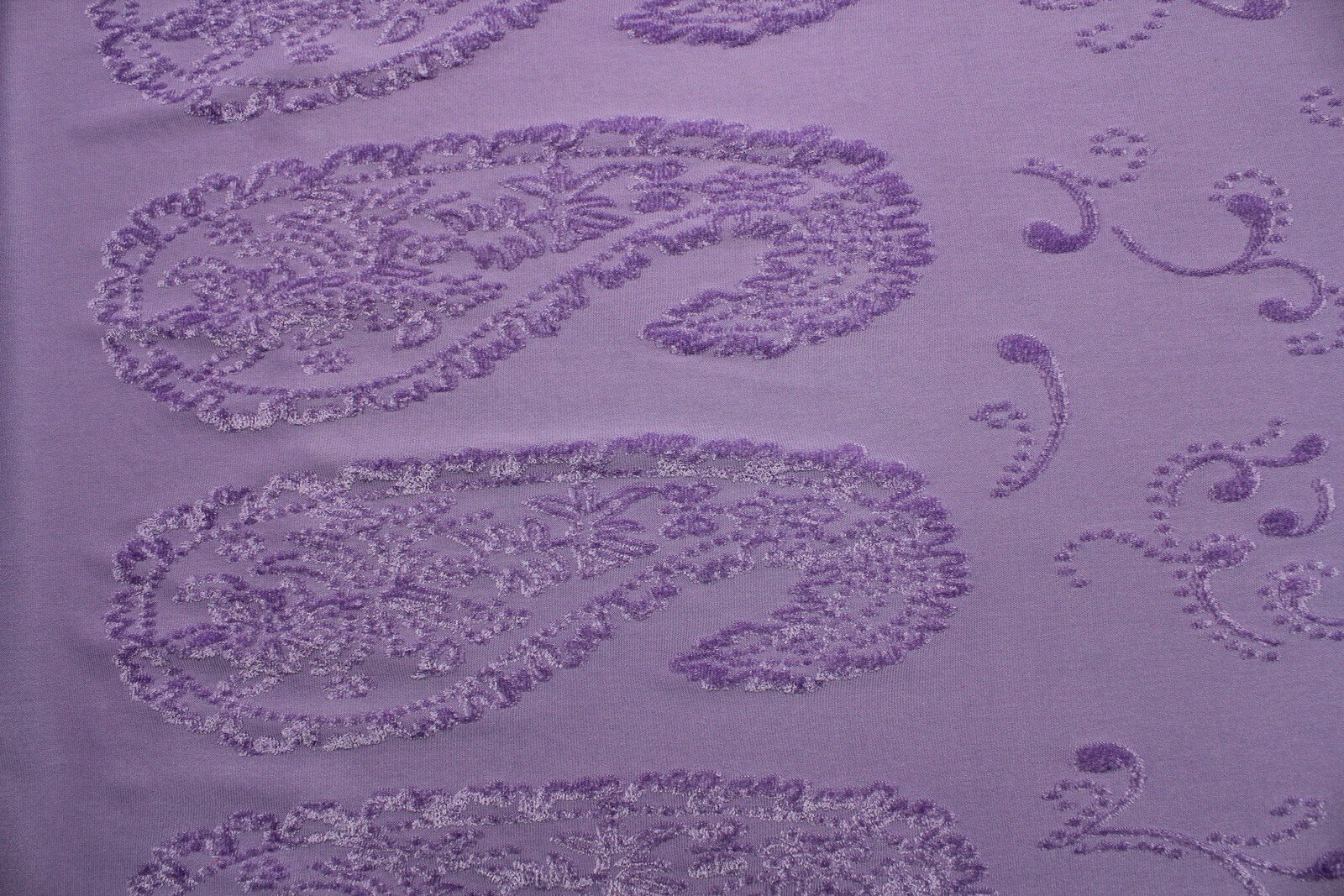 Ткань Велюр-деворе на трикотажной основе, сиреневый, ш145см, 0,5 м