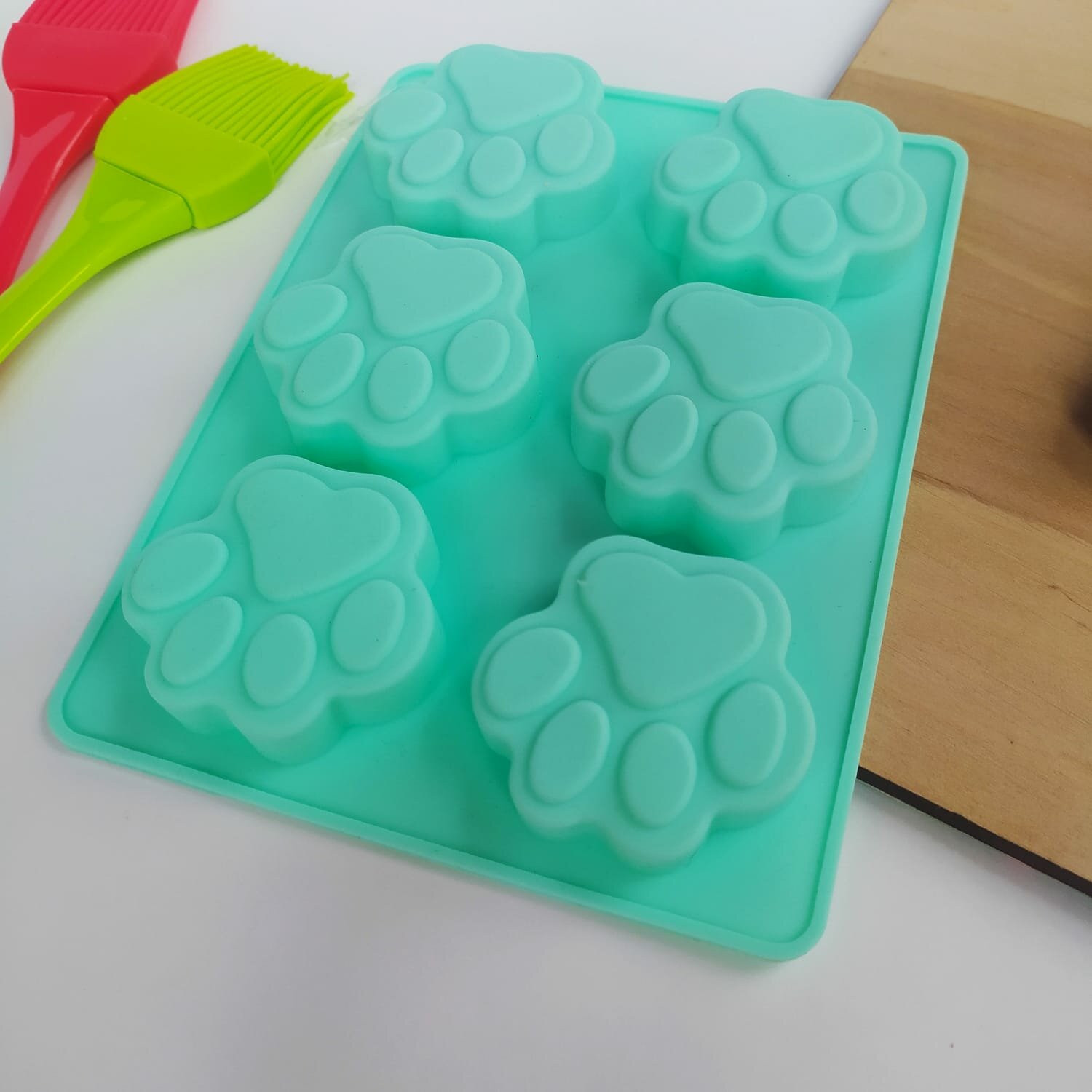 Форма для выпечки "Лапка", 18*14см, 6 ячеек (5*5,4 см), цвет микс