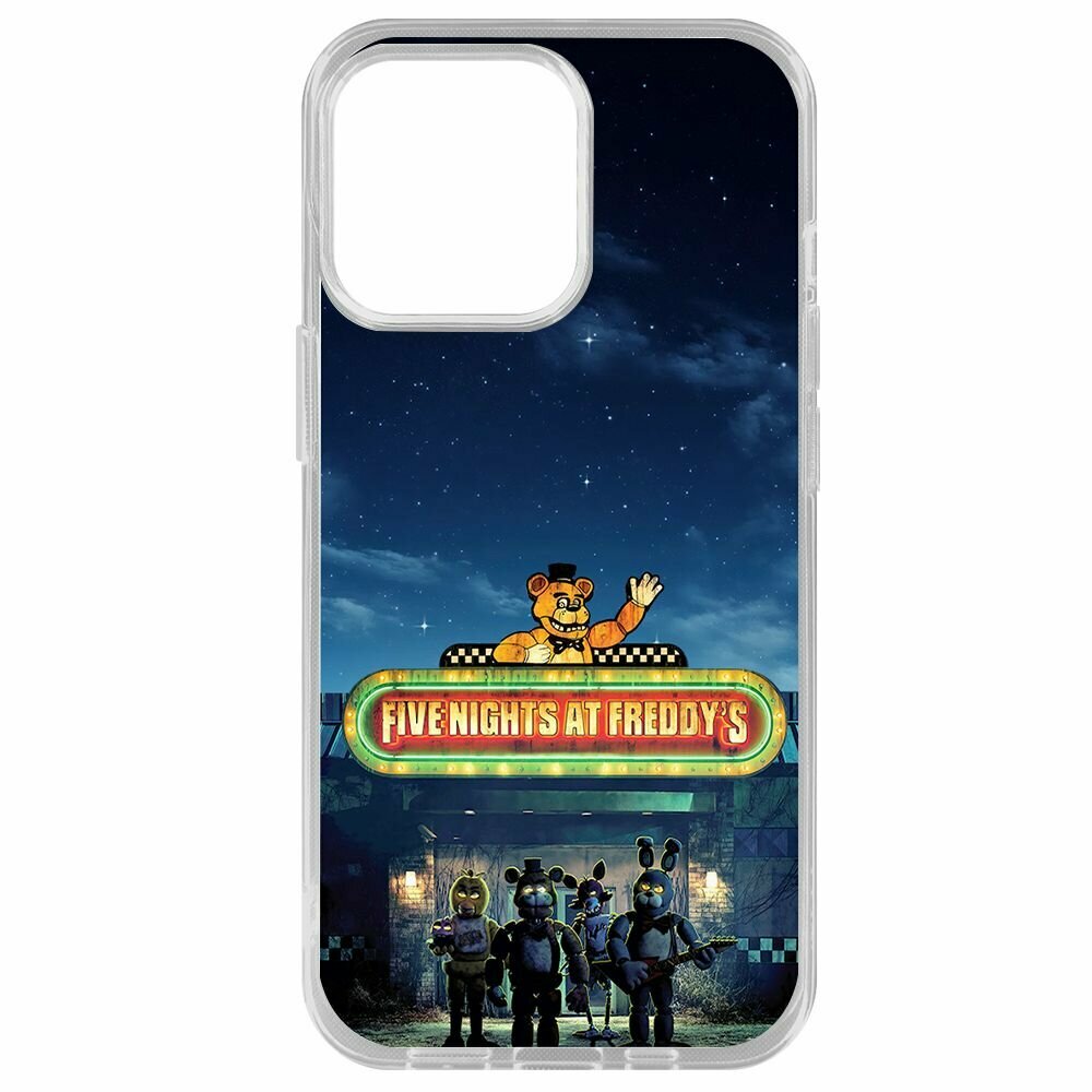 Чехол-накладка Krutoff Clear Case фнаф - Банда вместе для iPhone 14 Pro Max