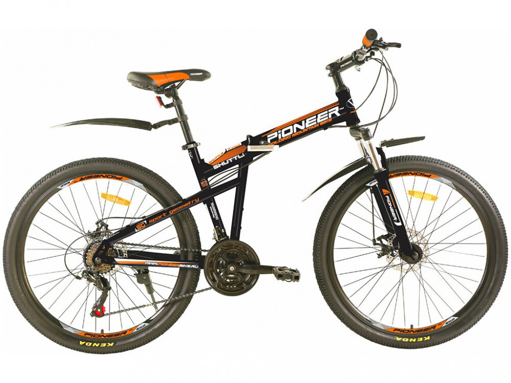 Велосипед Pioneer Shuttle 26" MDм (рама 17", черный/оранжевый/белый)