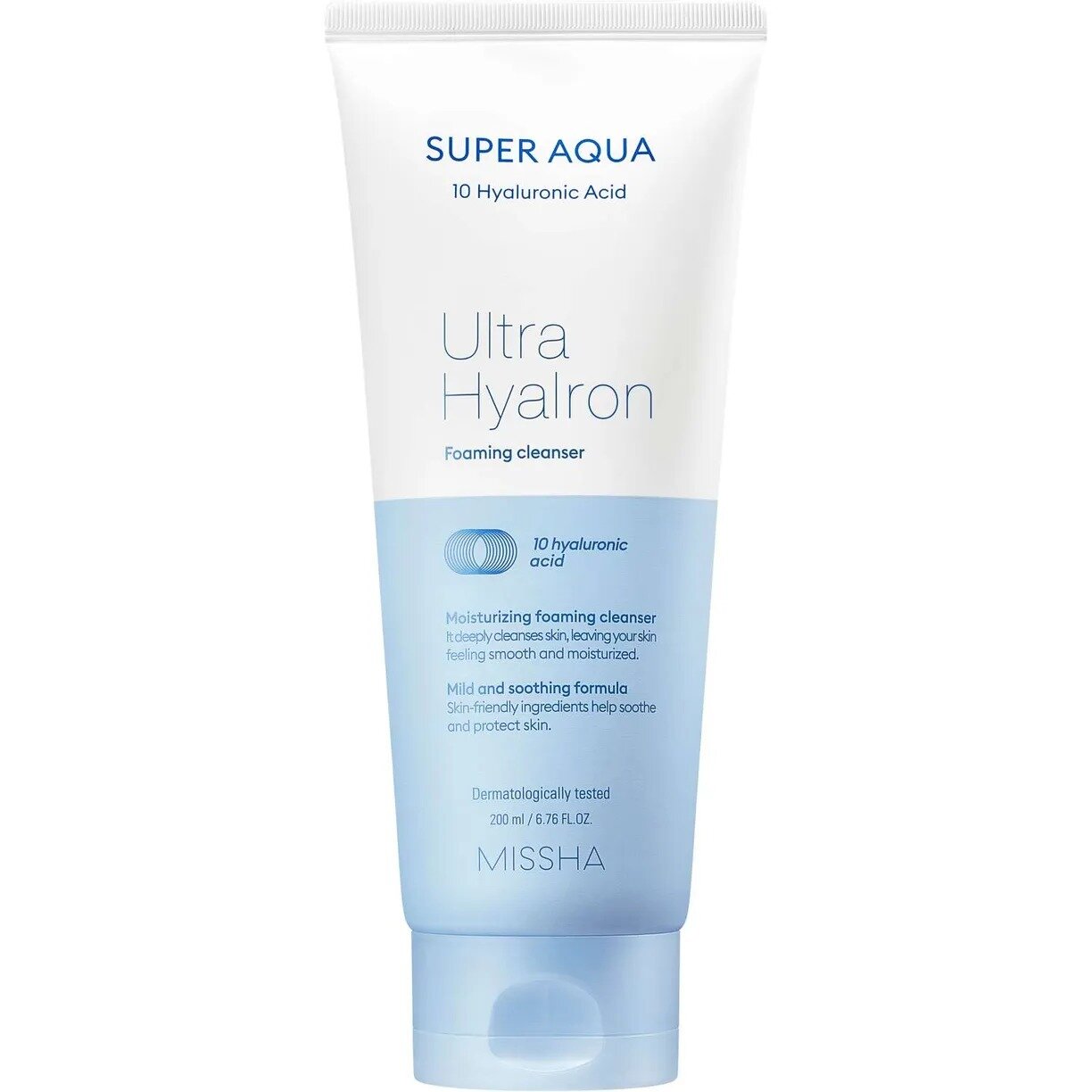 Пенка для умывания MISSHA "Super Aqua", Ultra Hyalron, для снятия макияжа, 200 мл