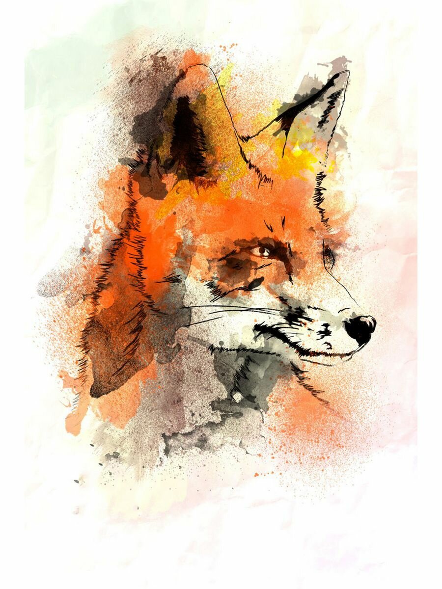 Постер "Акварельная лиса"