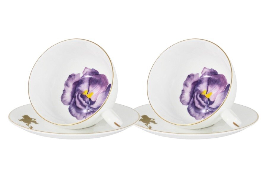 Набор 2 чашки с блюдцами Iris в подарочной упаковке (Anna Lafarg Emily)