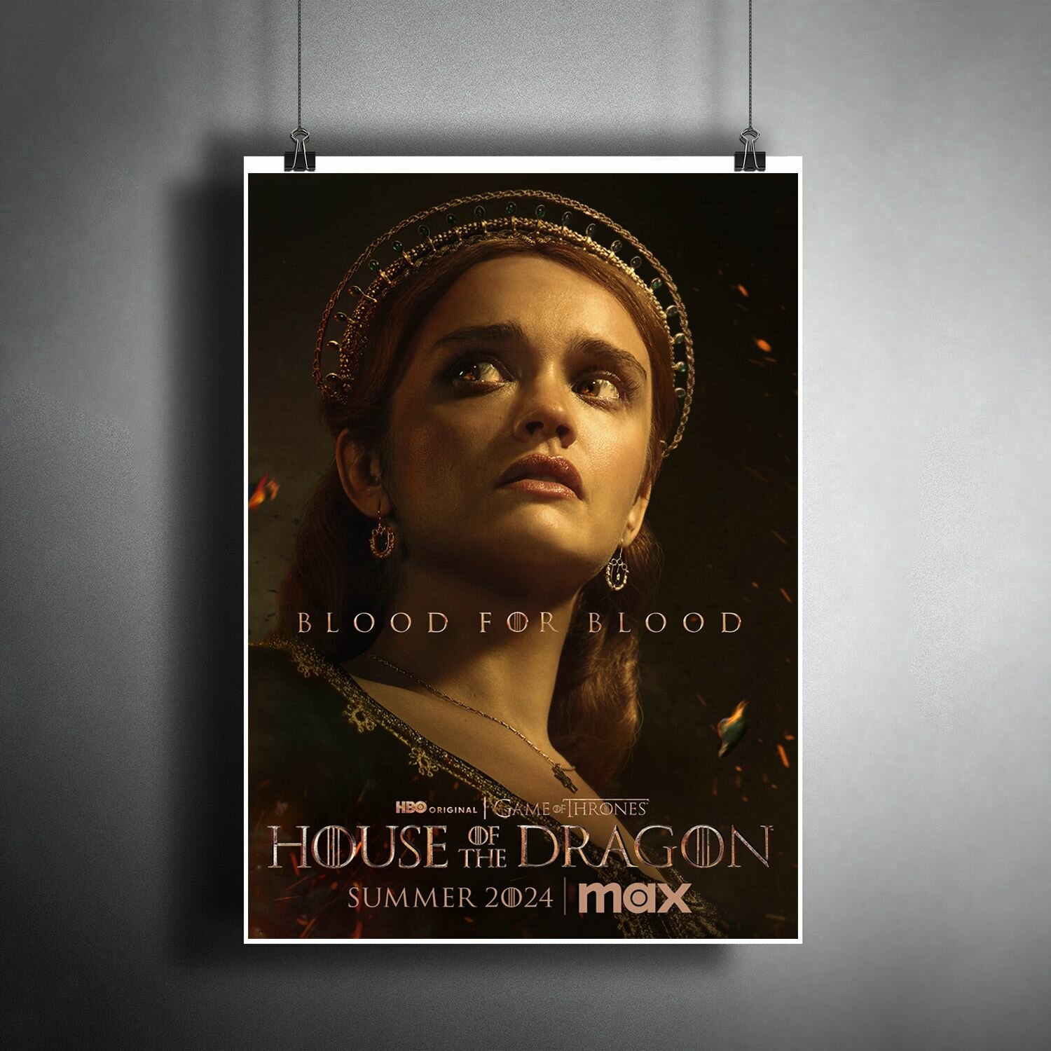 Постер плакат для интерьера "Сериал Дом Дракона. Игра Престолов" / Декор дома, офиса, комнаты, квартиры, детской A3 (297 x 420 мм)