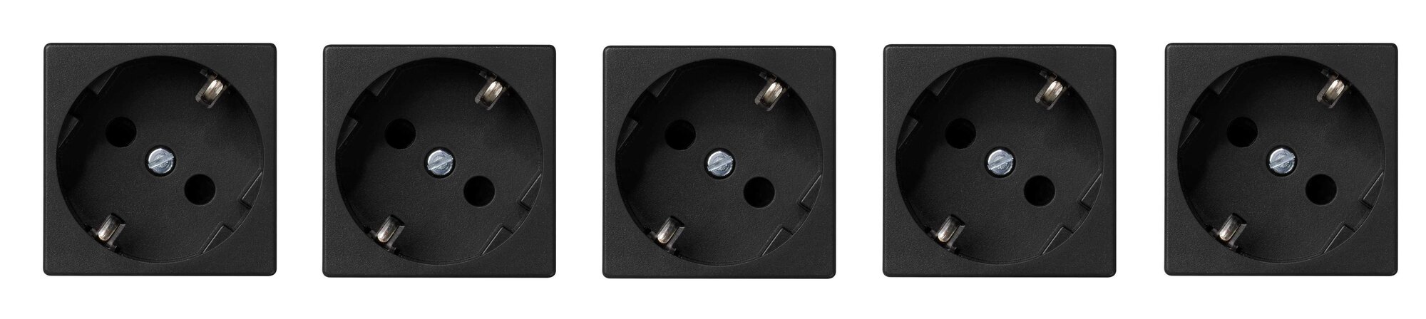 Connect Розетка с заземлением 16А 250В 45х45мм винтовые клеммы SC графит | код K01-14 | Simon (5шт. в упак.)