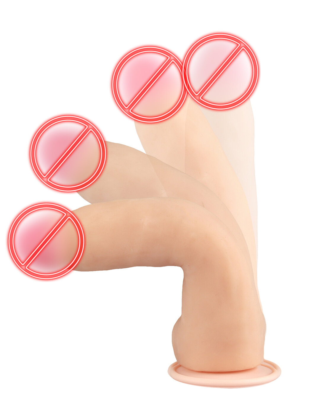 Фаллоимитатор с гибким хребтом, гнущийся. Реалистик, ультраскин