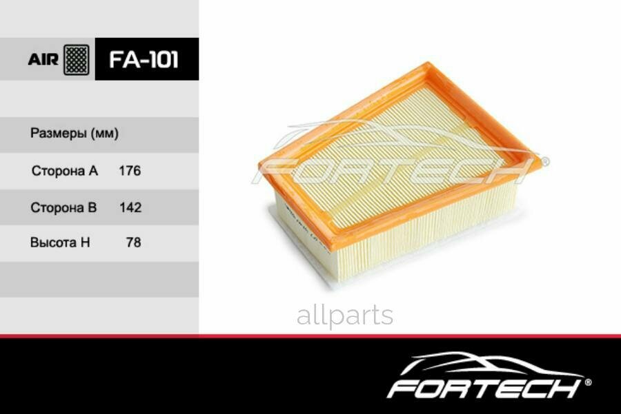 FORTECH FA101 Фильтр воздушный renault laguna megane scenic largus