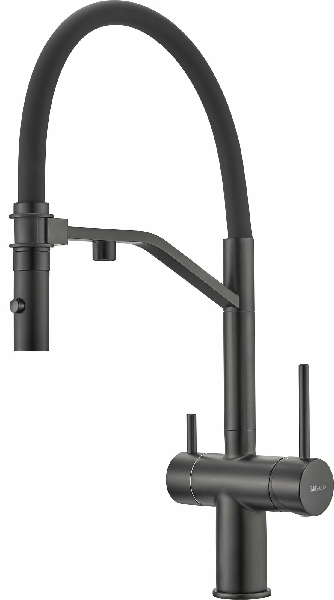 Смеситель для кухни с гибким изливом MILACIO ULTRA MCU.557. TB TOTAL BLACK