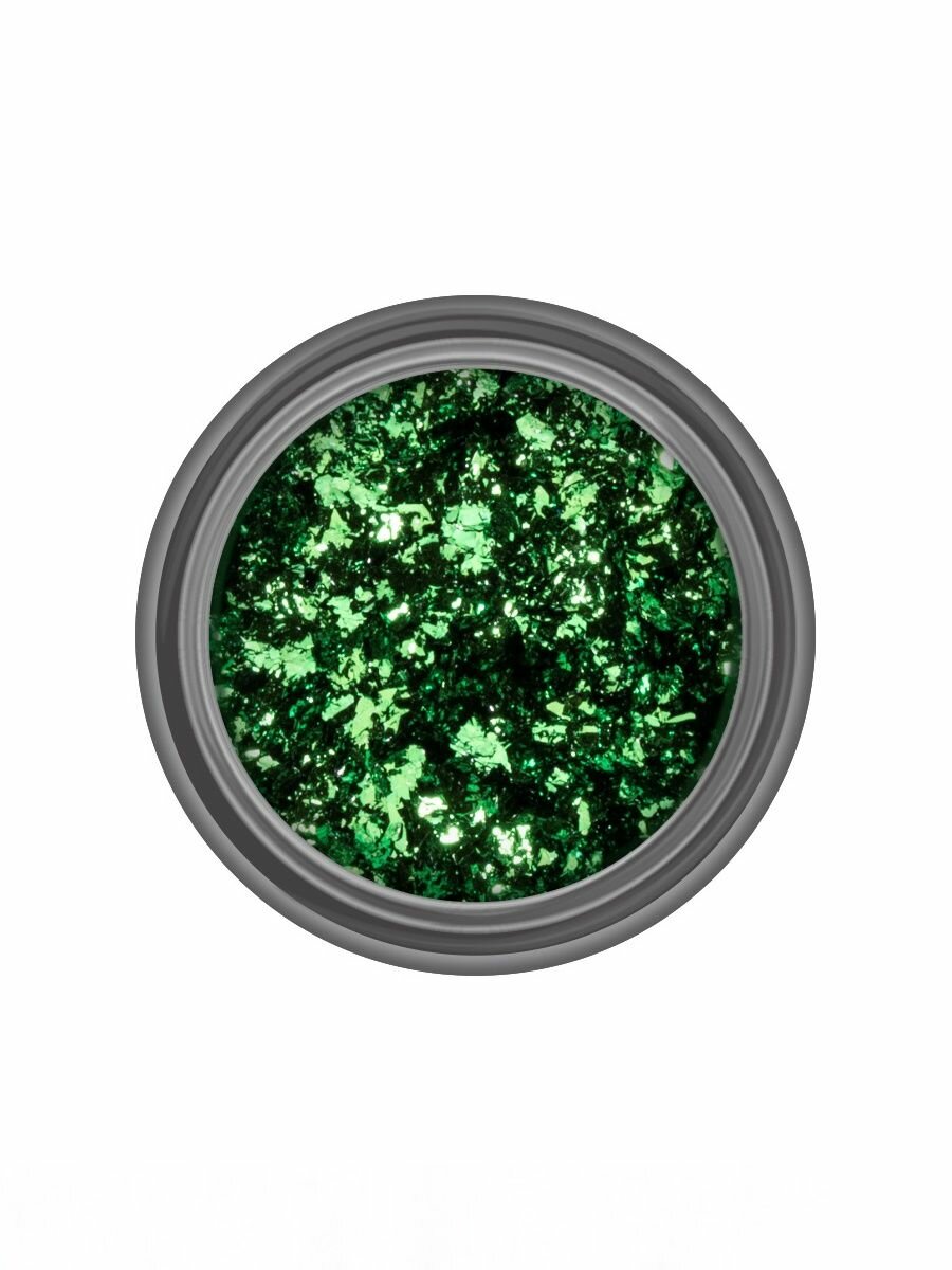 Пигмент для ногтей с эффектом металлик ZET-20 Зеленый Бисер