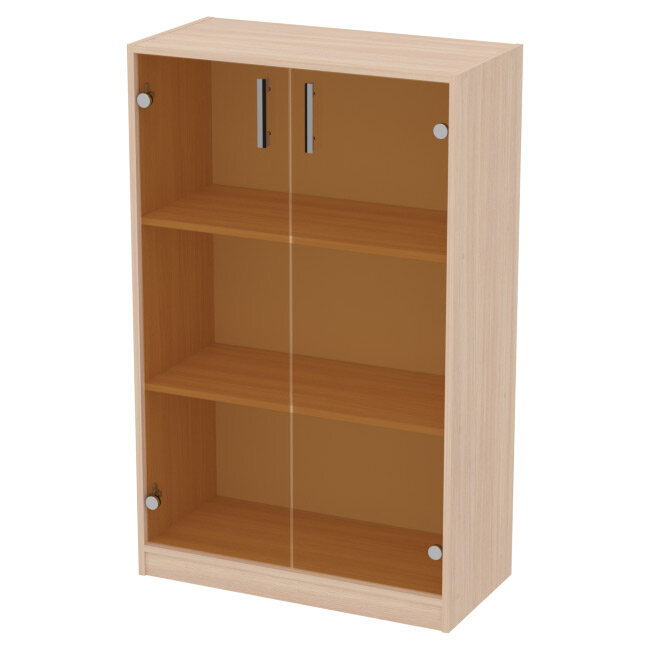 Шкаф Меб-фф Офисный шкаф СБ-60+А-5+С-17МВ тон. бронза цвет Дуб Молочный 77/37/123 см