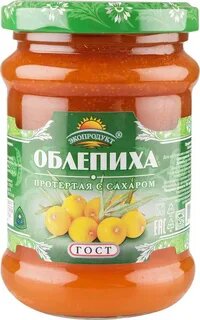 Протертая облепиха Экопродукт с сахаром, облепиха, 320 г, 320 мл
