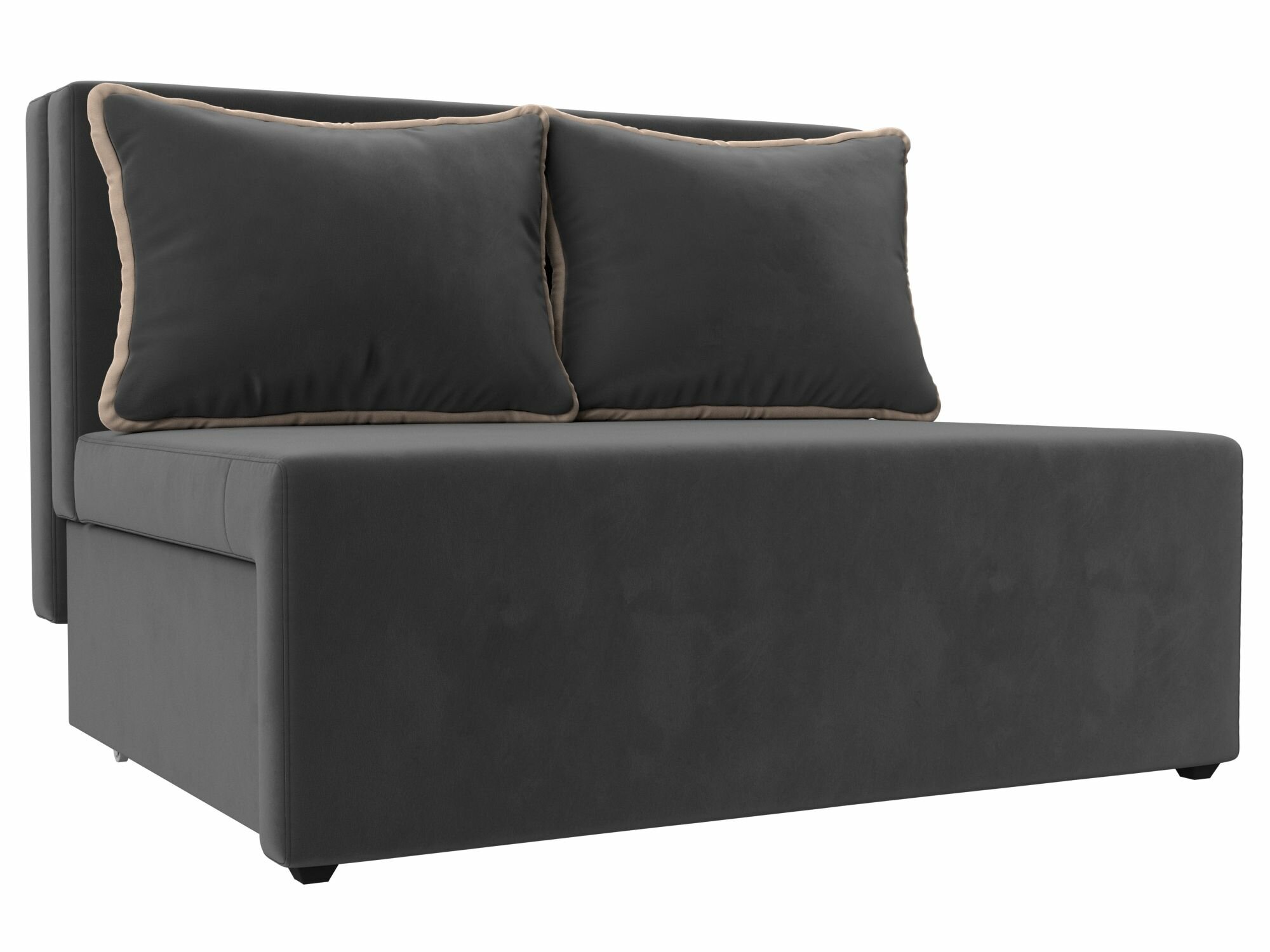 Диван прямой Лагуна, велюр, механизм выкатной, серый, 110x94x80см. Хит Диванов