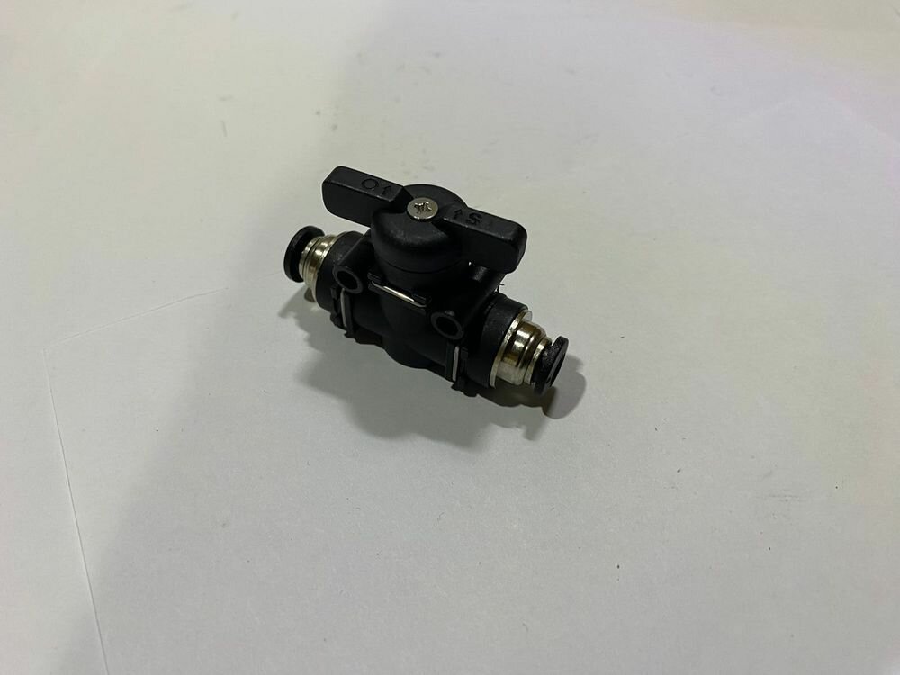 Кран пневматический шаровый под трубку 6 мм / соединитель, фитинг BVU 6-6 мм