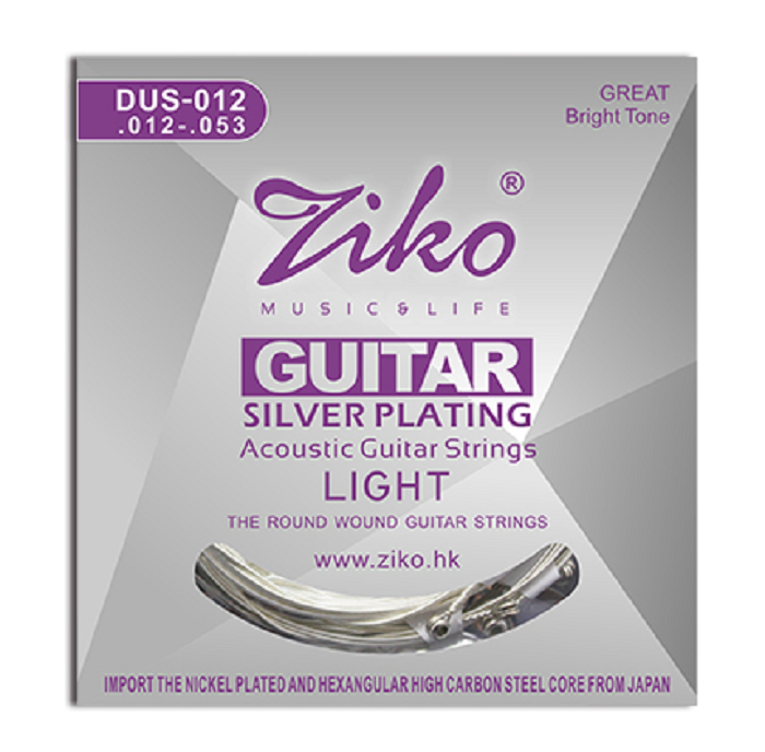 Комплект струн для акустической гитары ZIKO LIGHT, DUS-012, 12-53