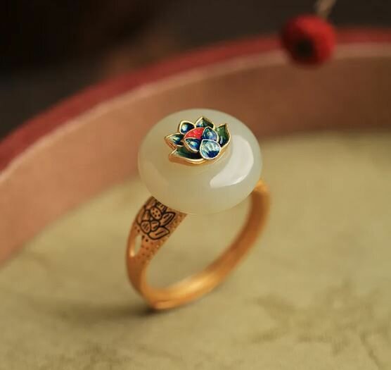 Кольцо, металл, эмаль, искусственный камень