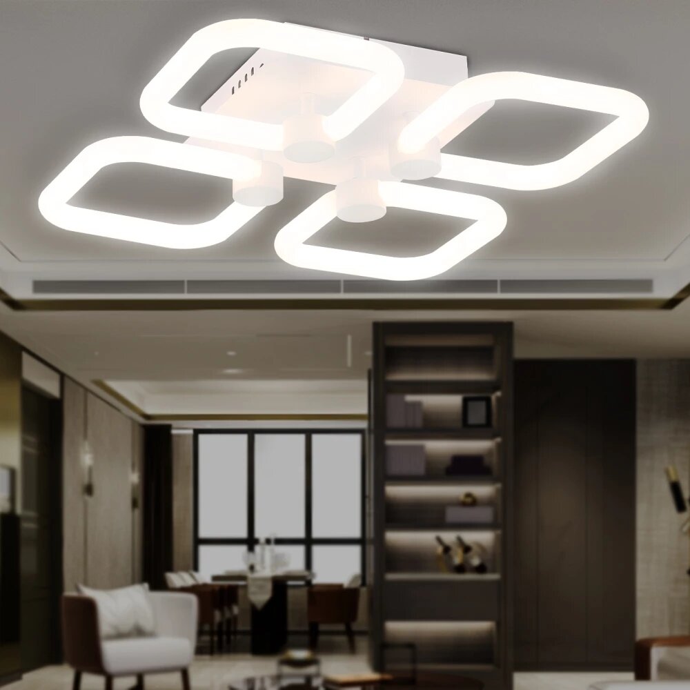 Потолочный светодиодный светильник с пультом FA3819/4 WH белый 3000K-6400K 67W 380*380*90 (ПДУ ИК)