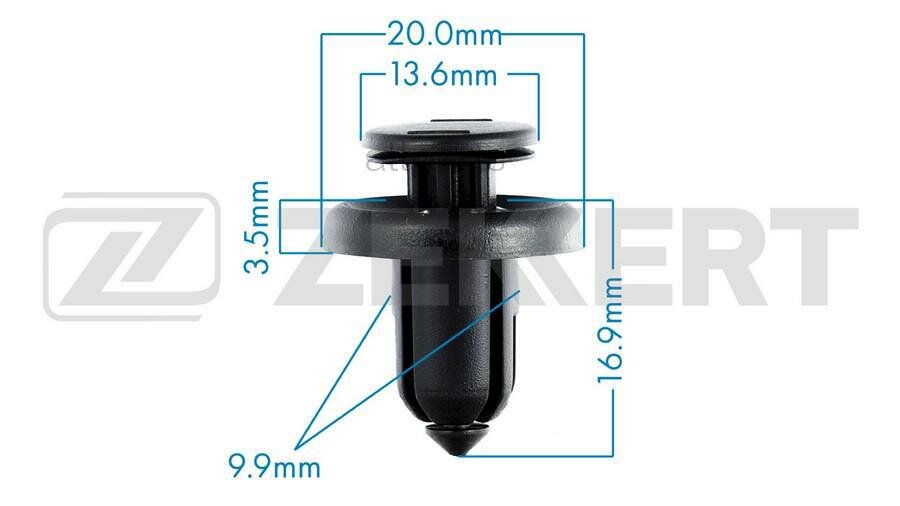 ZEKKERT BE-2659 Клипса крепёжная Honda (миним. кол-во заказа 10 шт)