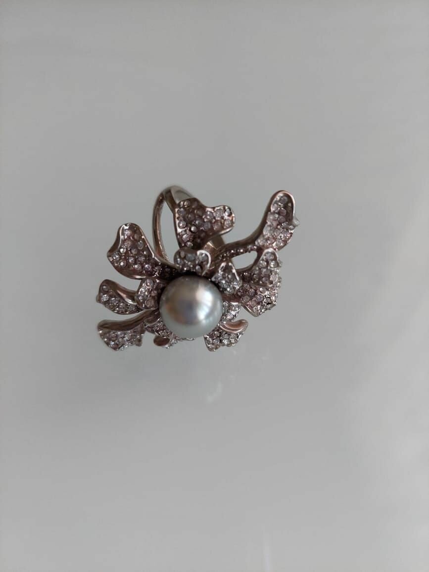Кольцо Florange, кристаллы Swarovski, циркон