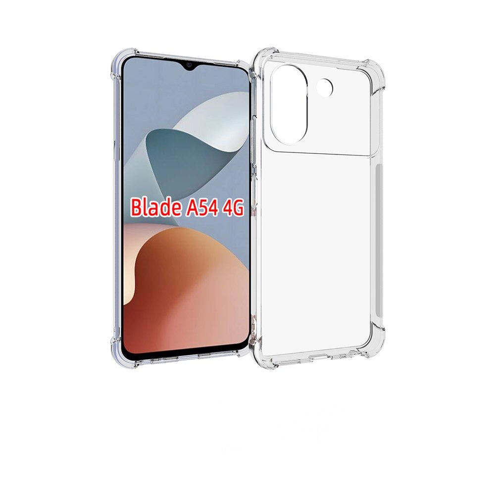 Чехол задняя-панель-накладка-бампер MyPads Tocco для ZTE Blade A54 с усиленной защитой углов прозрачный MyPads