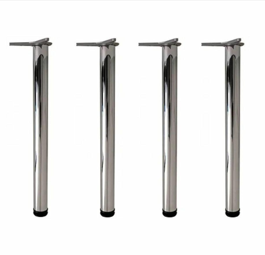 Нога-опора для стола 710*60 хром, комплект 4 штуки, крепление "усы"