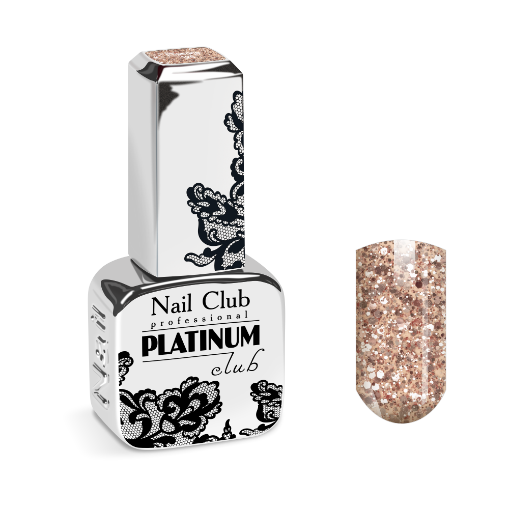 Nail Club Эмалевый гель-лак для ногтей с липким слоем PLATINUM CLUB 126 Essence, 13 мл.