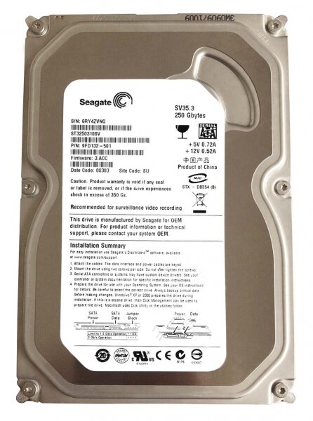 Жесткий диск Seagate 9FD132 250Gb SATAII 3,5" HDD
